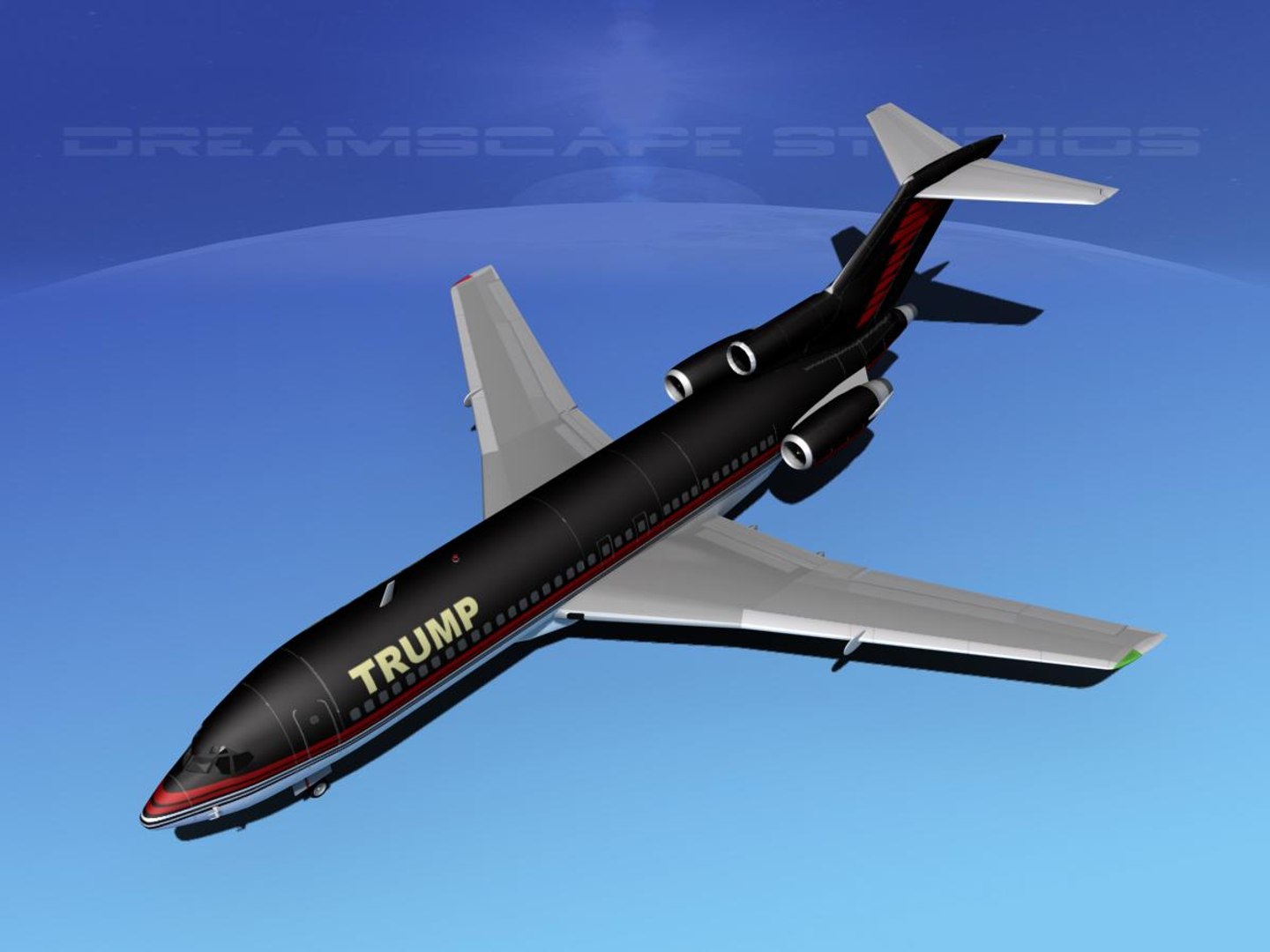 3d Model Trump Boeing 757 Aircraft Airplane