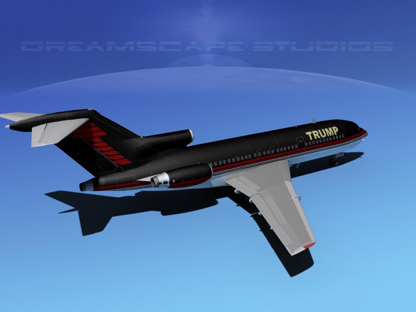 3d Model Trump Boeing 757 Aircraft Airplane