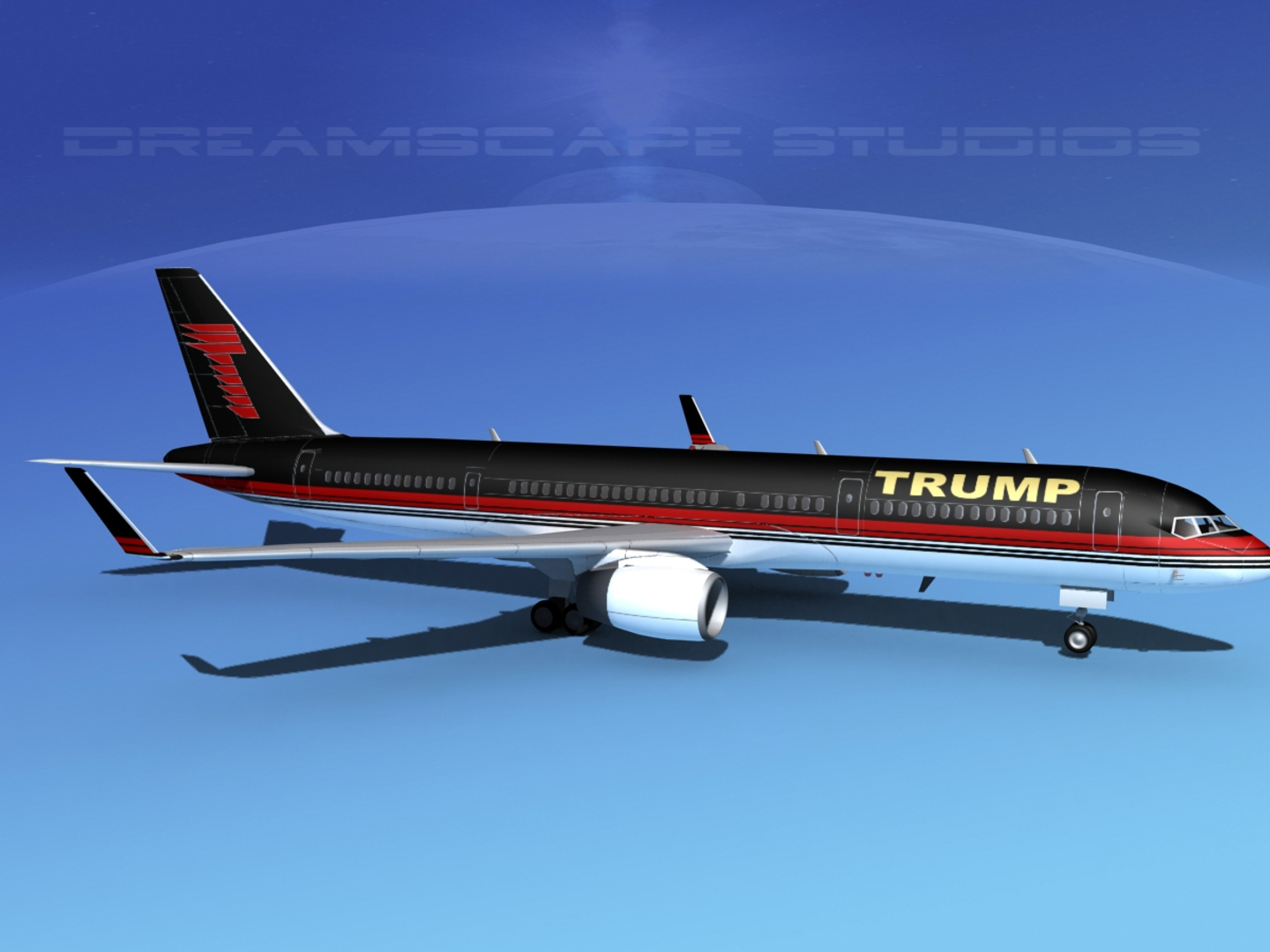 3d model trump boeing 757 aircraft airplane