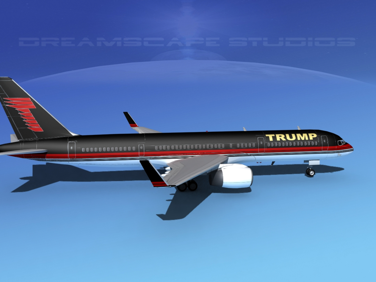 3d model trump boeing 757 aircraft airplane