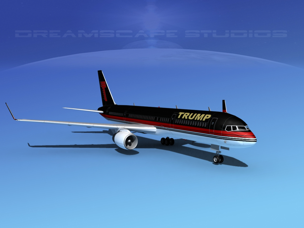3d model trump boeing 757 aircraft airplane