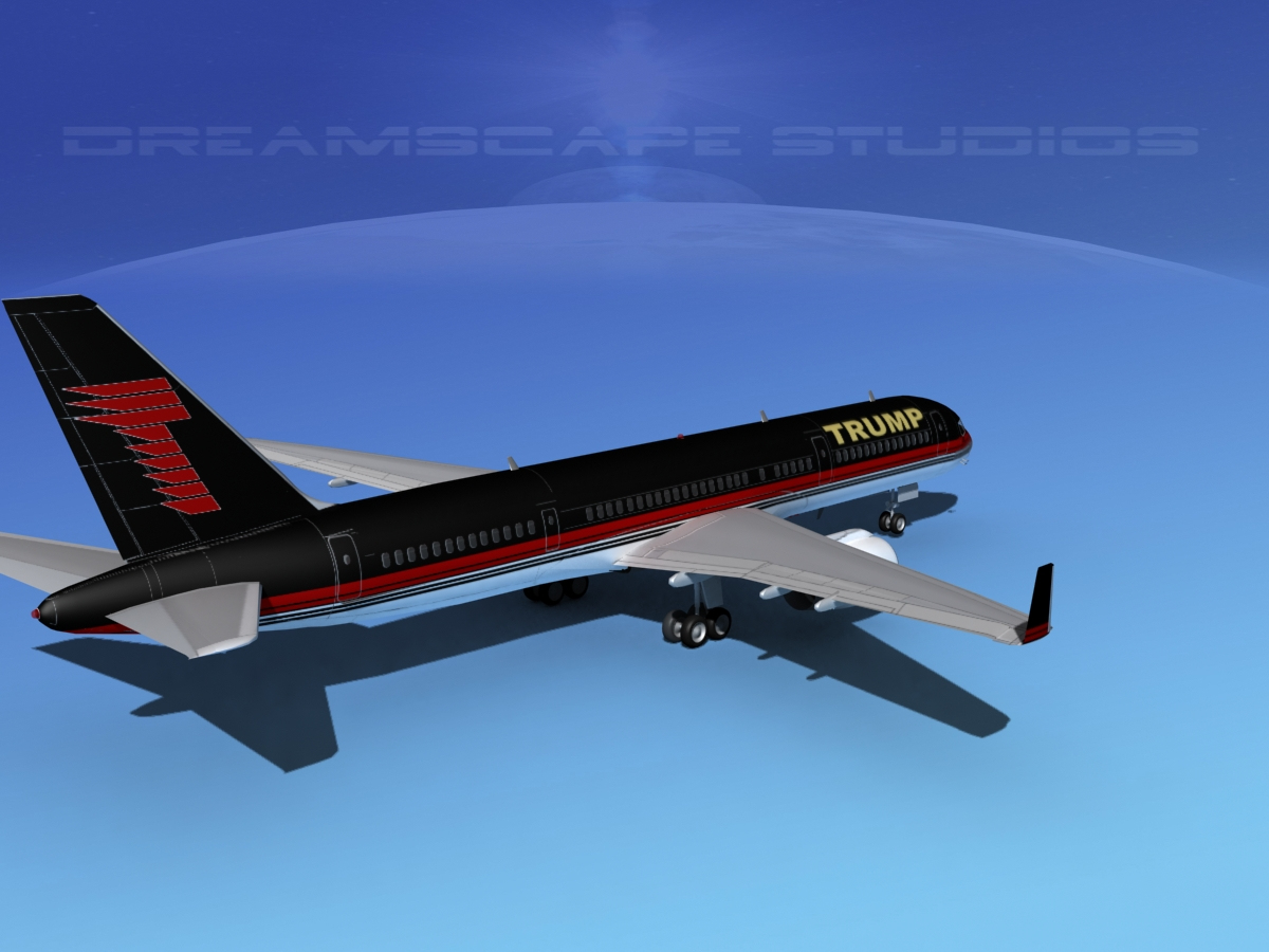 3d model trump boeing 757 aircraft airplane