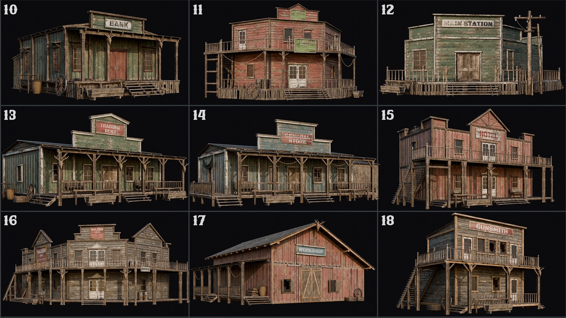 3D Model WILD WEST - 50 BUILDINGS 4K WESTERN PACK - TurboSquid 2259575