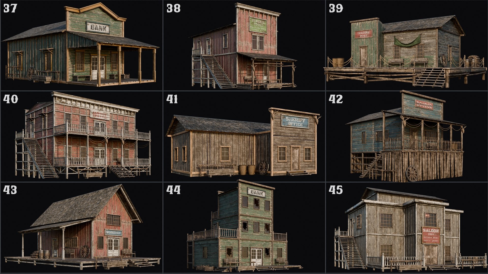 3D Model WILD WEST - 50 BUILDINGS 4K WESTERN PACK - TurboSquid 2259575