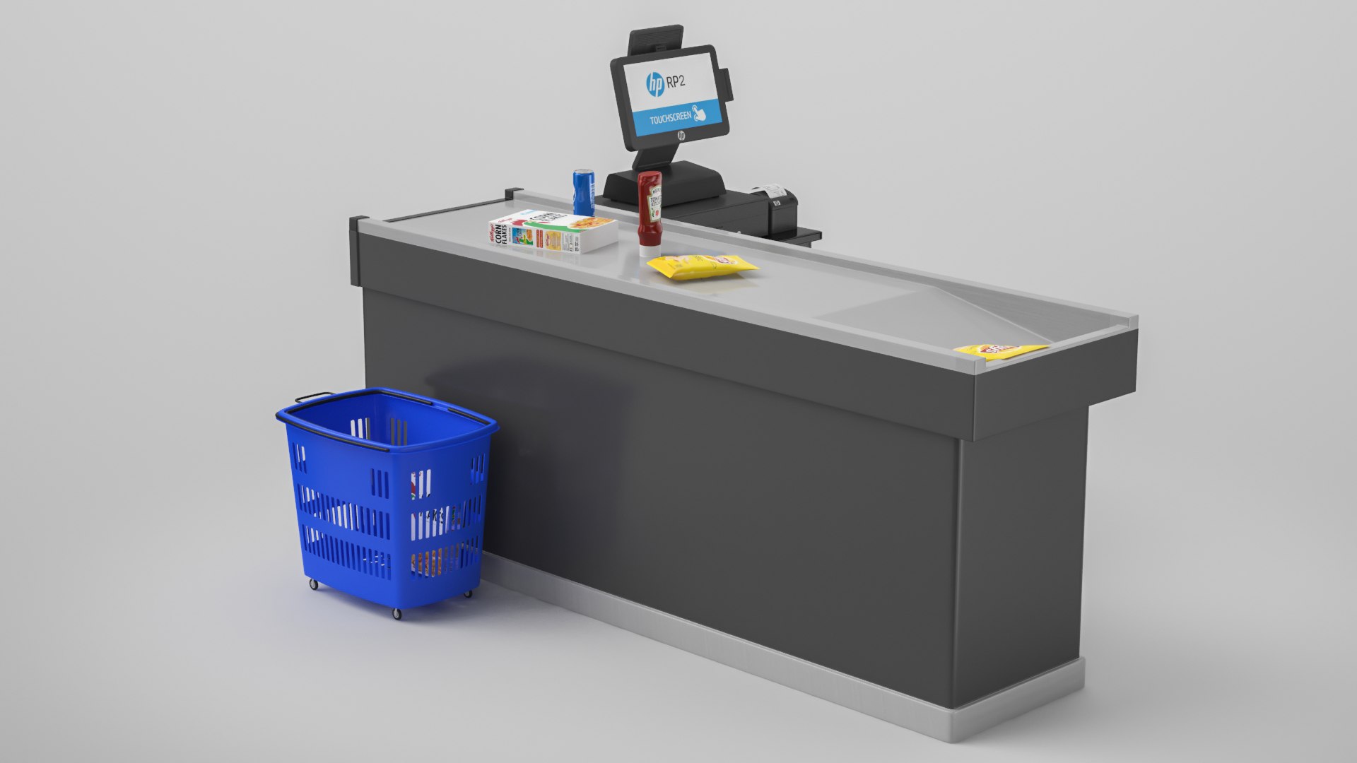 Cash Counter Set 3D Model - TurboSquid 1765731