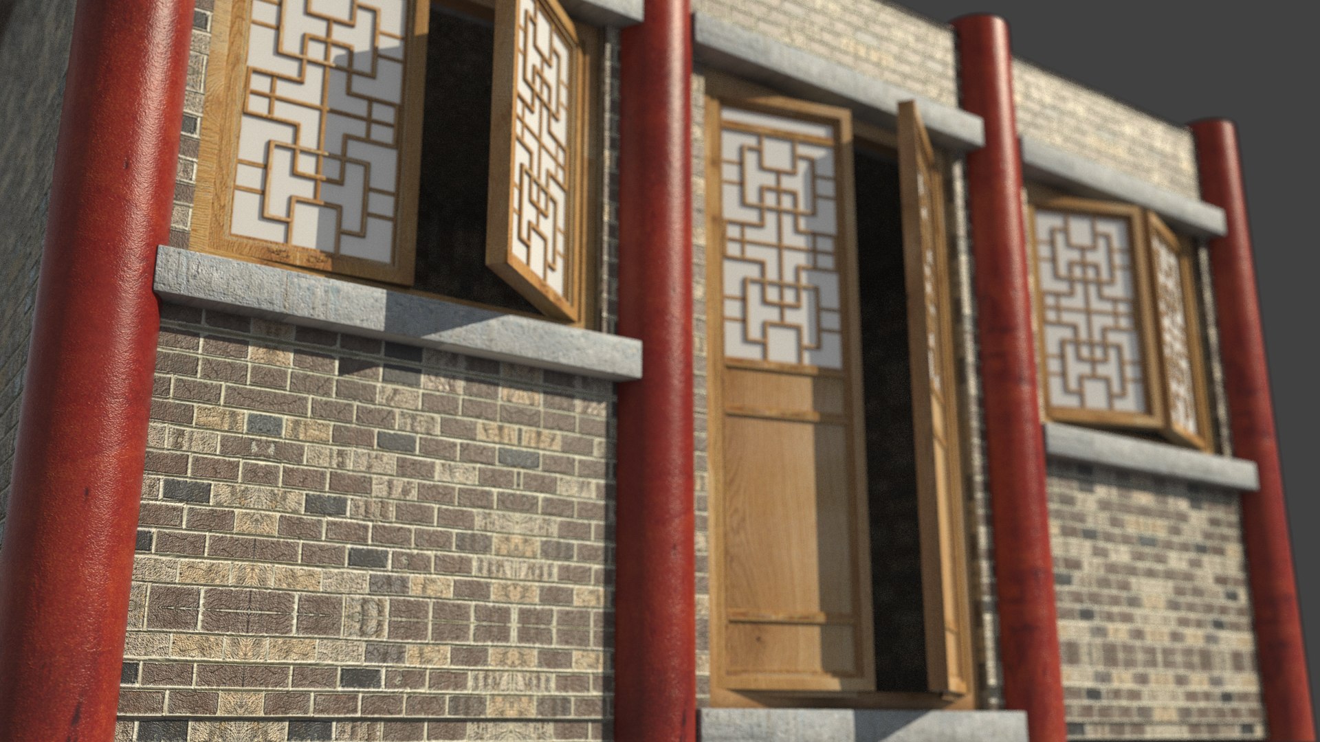 3D Chinese Style Windows Model - TurboSquid 1832888