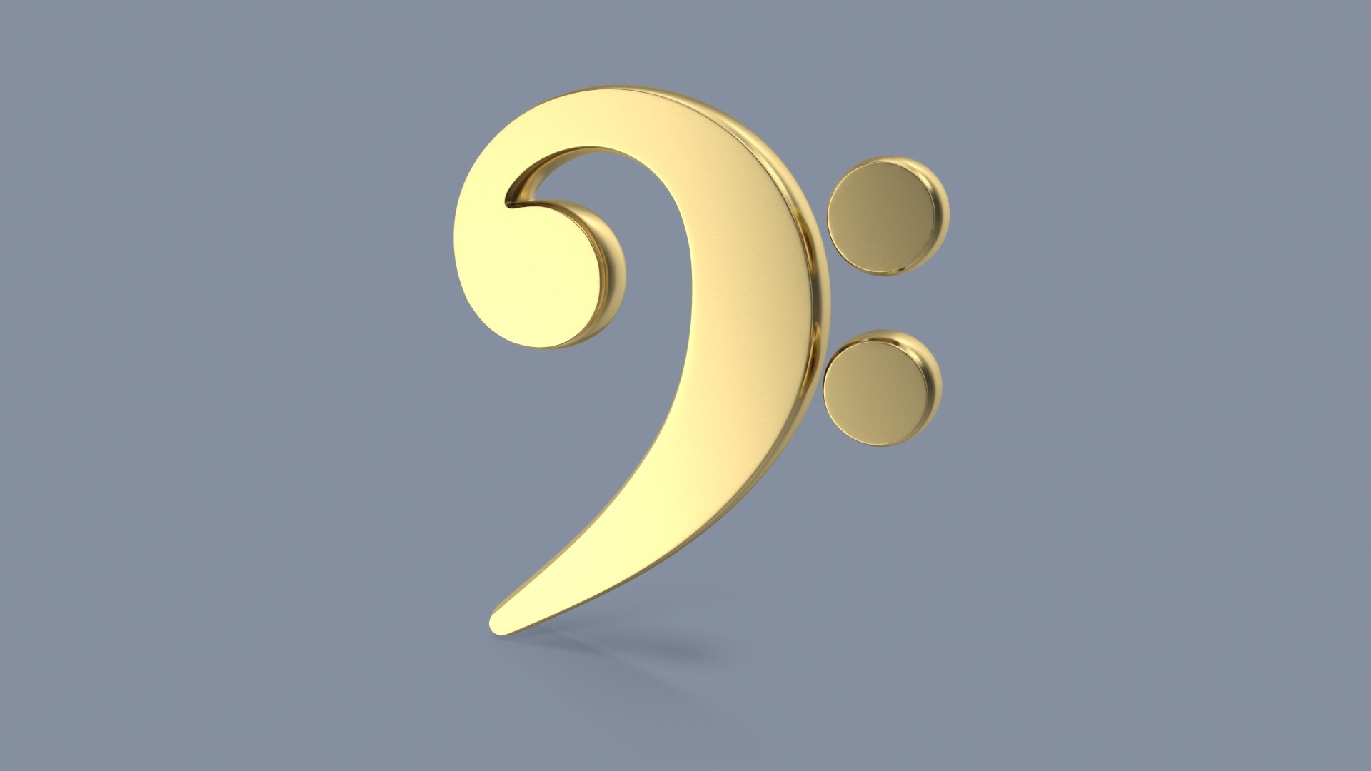 3D Model Bass Clef Music Symbol Gold - TurboSquid 2054777