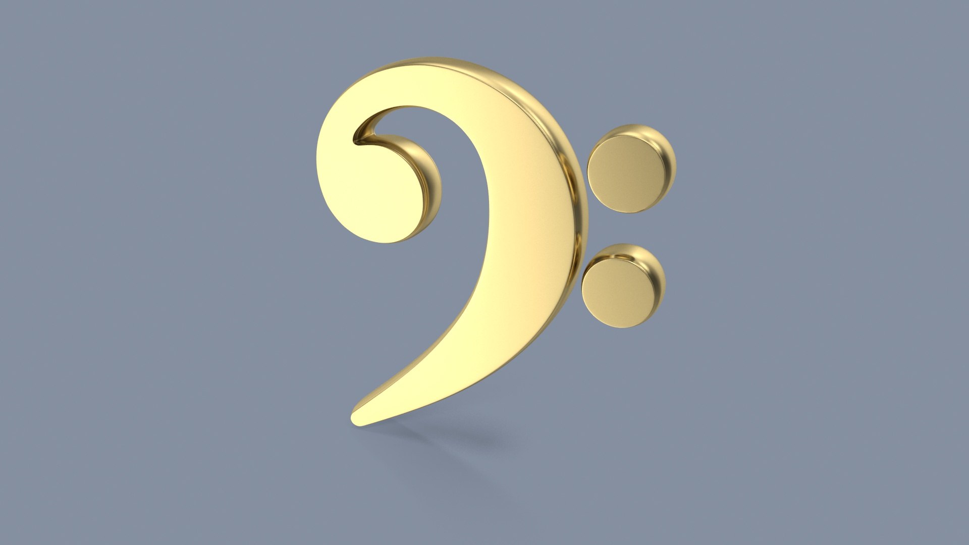 3D Model Bass Clef Music Symbol Gold - TurboSquid 2054777