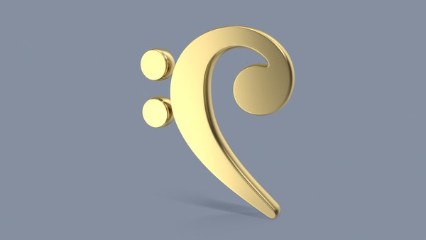 modelo 3d Bass Clef Music Symbol Gold - TurboSquid 2054777