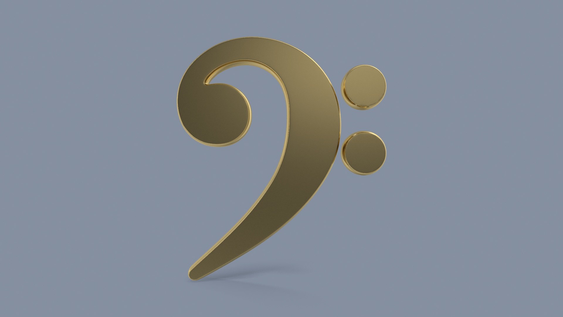 3D Model Bass Clef Music Symbol Gold - TurboSquid 2054777
