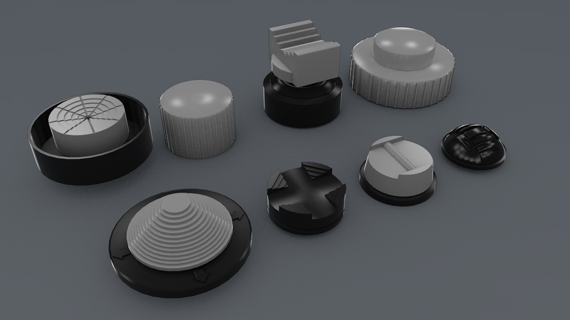 3d Model Of Military Aircraft Knobs