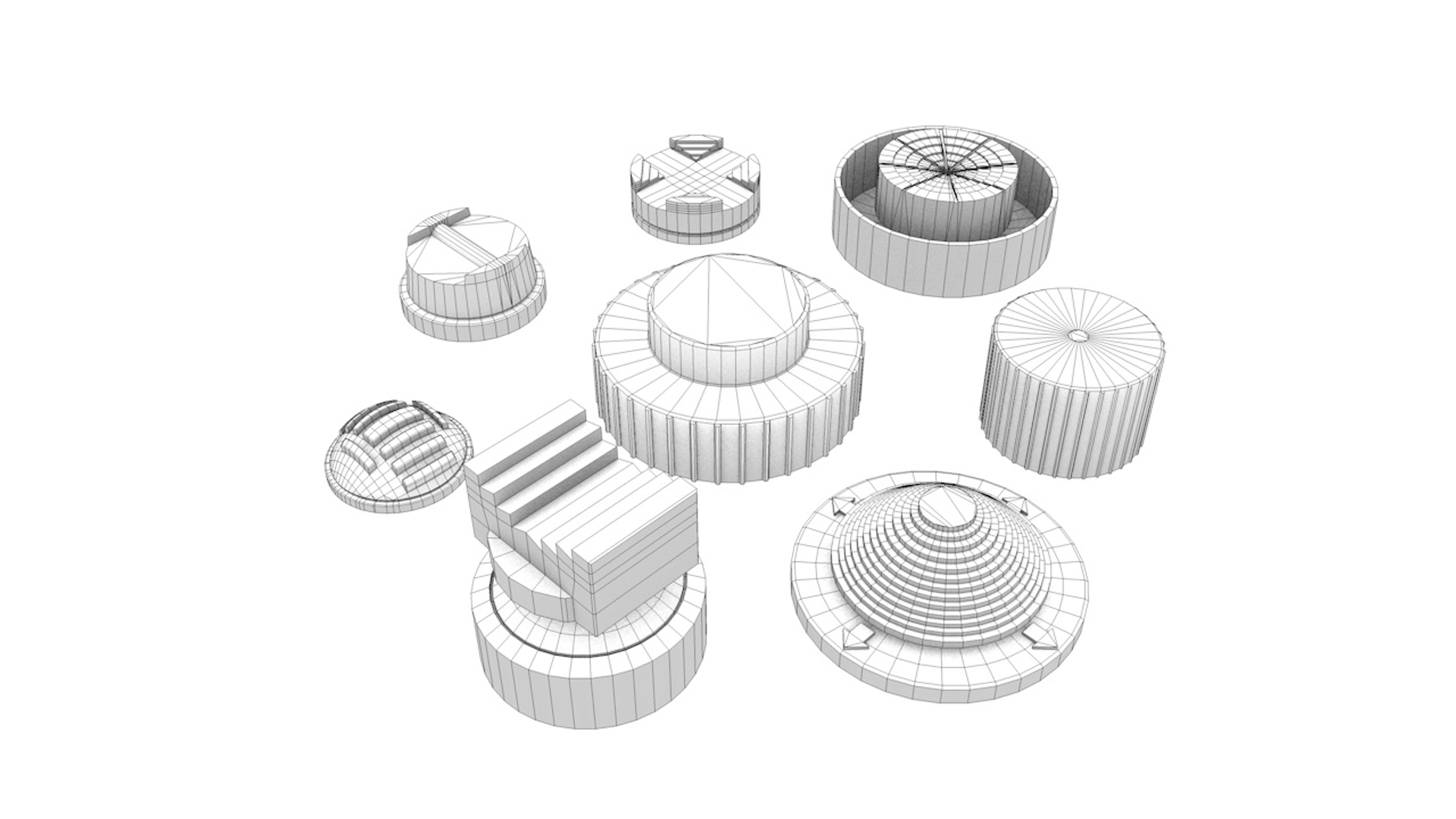 3d Model Of Military Aircraft Knobs