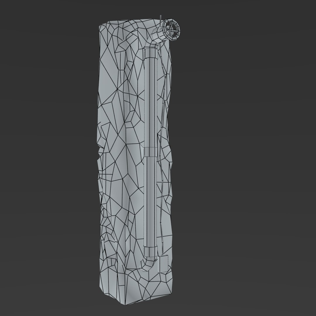 3d model old damaged column