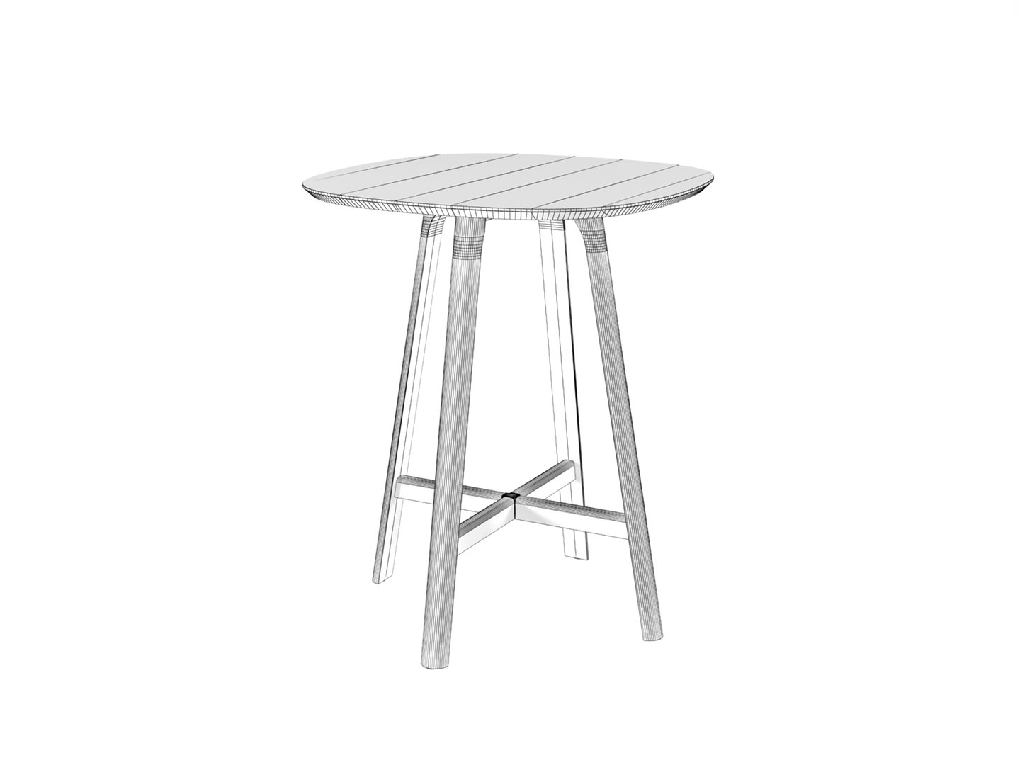 Rail Snack High Table 3D Model - TurboSquid 2183531