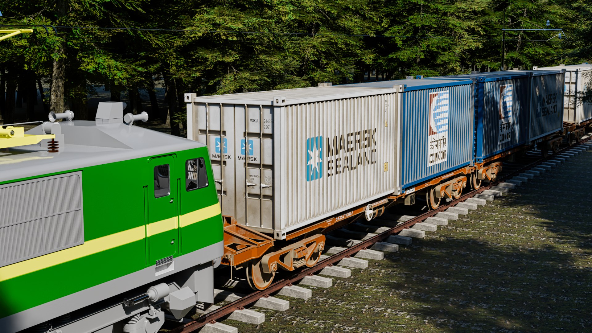 Indian Railways WDG-4G Diesel Locomotive, WAG-9 Electric Locomotive & BLC-A Wagon 3D Model Combo ...