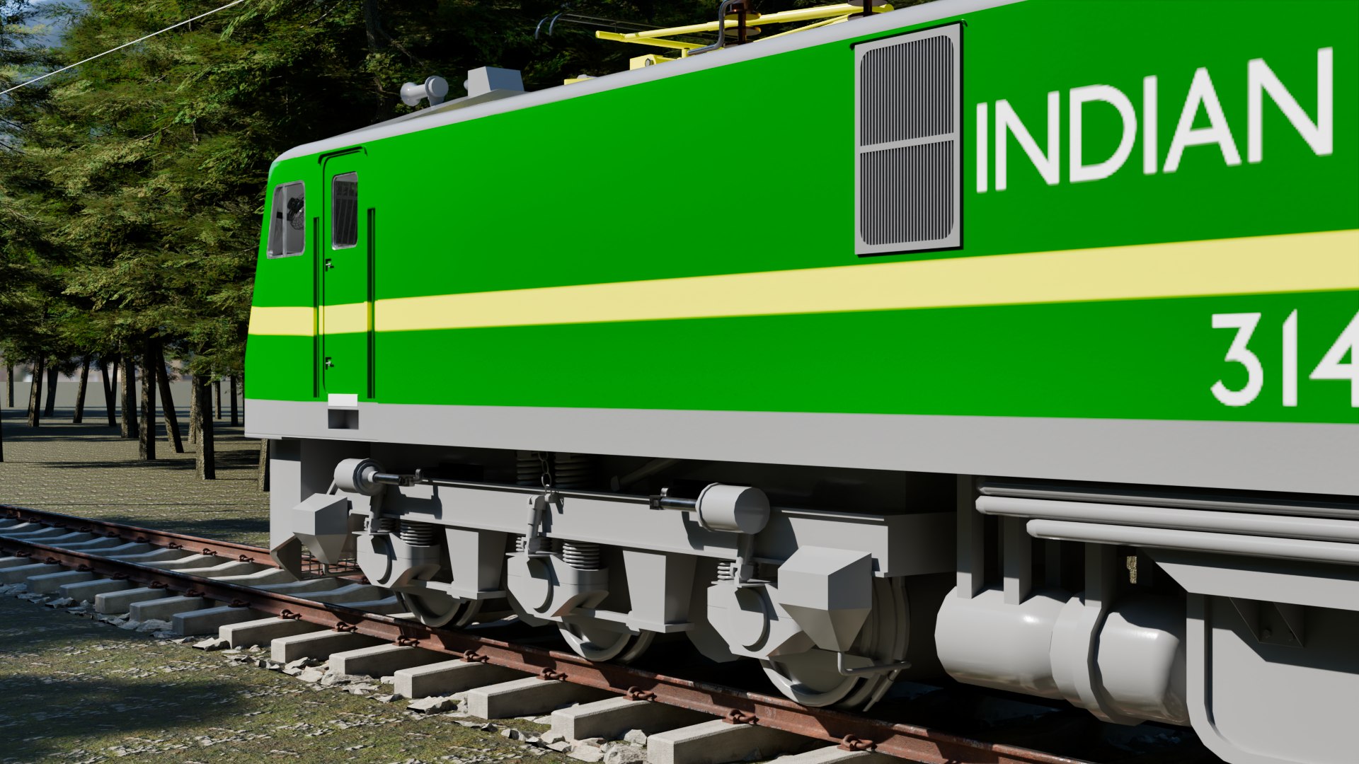 Indian Railways WDG-4G Diesel Locomotive, WAG-9 Electric Locomotive & BLC-A Wagon 3D Model Combo ...