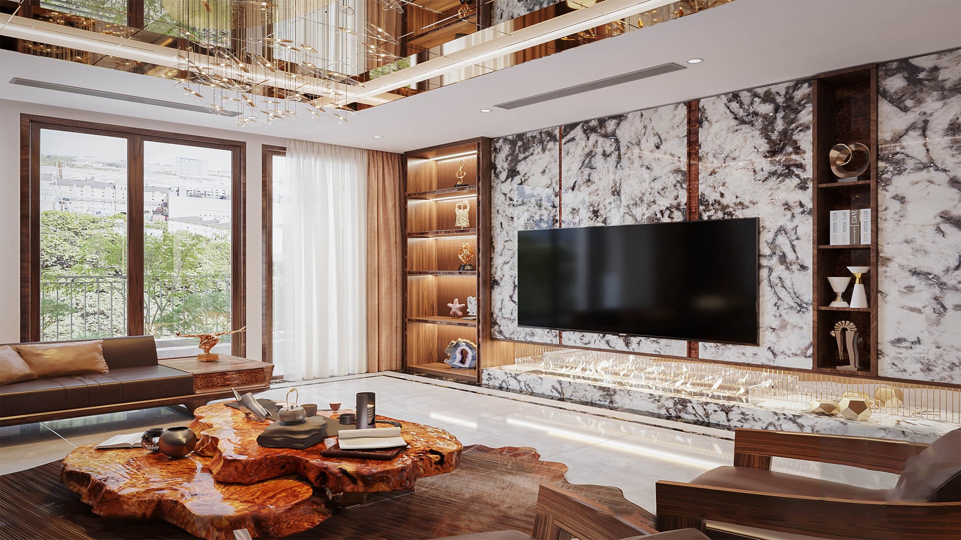 3D Model Living Room 01 - House Of Mr Hao - Maiholuxury - MAX FBX OBJ SKP DAE Simlab ...