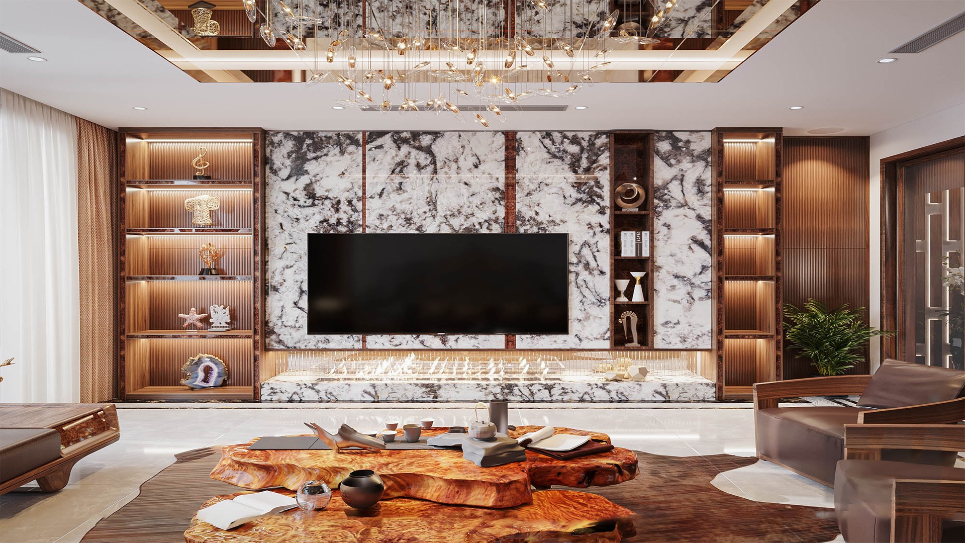 3D Model Living Room 01 - House Of Mr Hao - Maiholuxury - MAX FBX OBJ SKP DAE Simlab ...