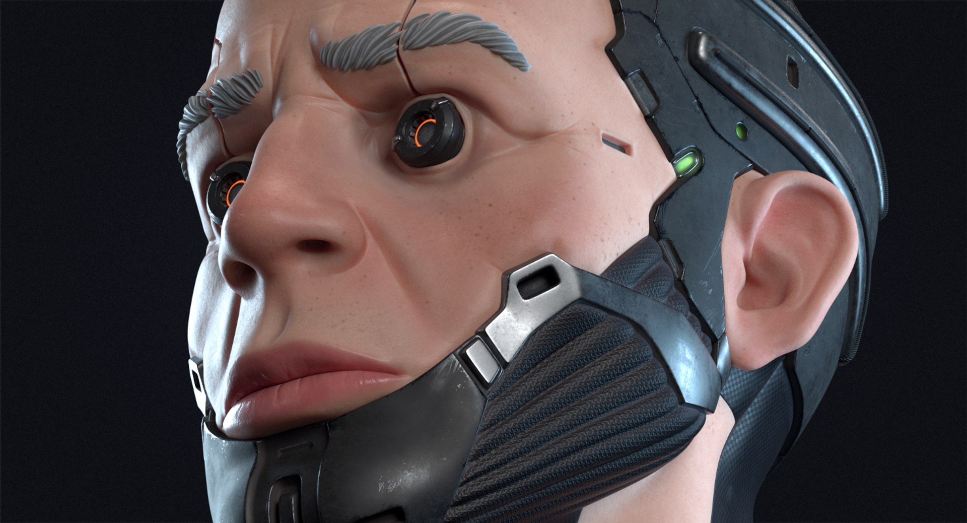 3D Stylized Cyborg Head Model - TurboSquid 1409922