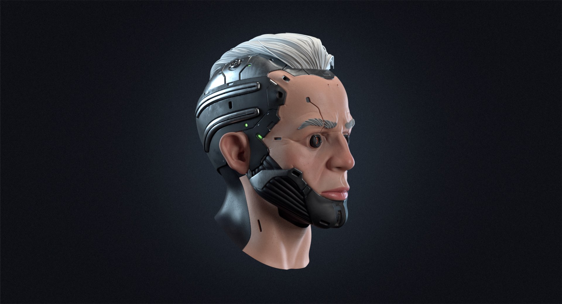 3D Stylized Cyborg Head Model - TurboSquid 1409922