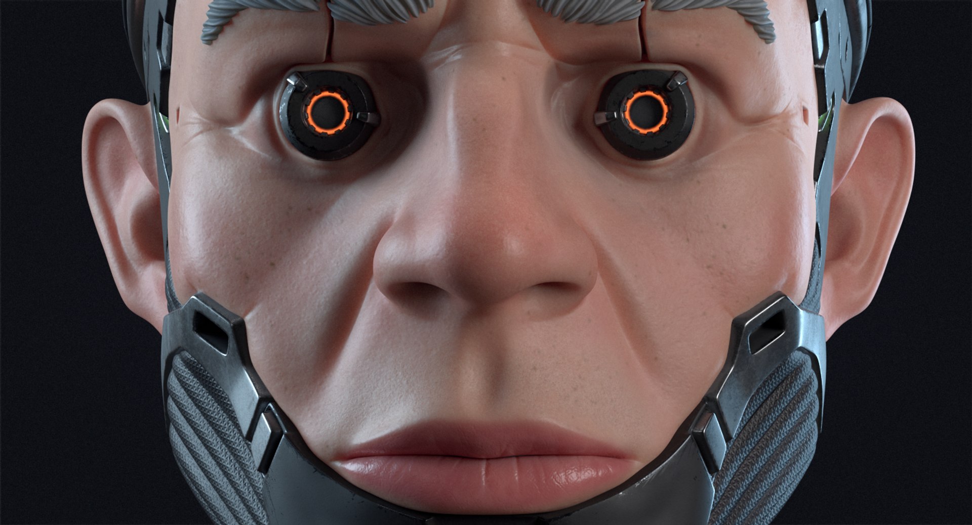 3D Stylized Cyborg Head Model - TurboSquid 1409922