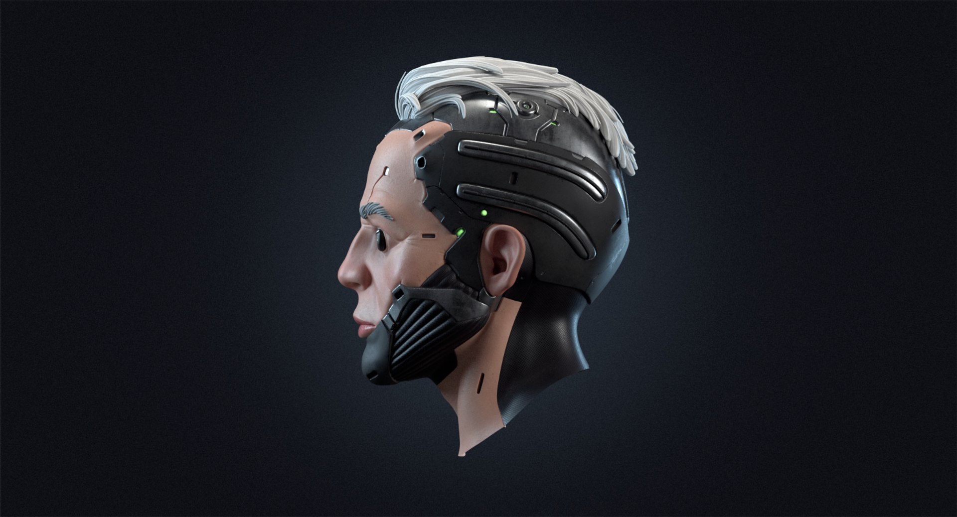3D Stylized Cyborg Head Model - TurboSquid 1409922
