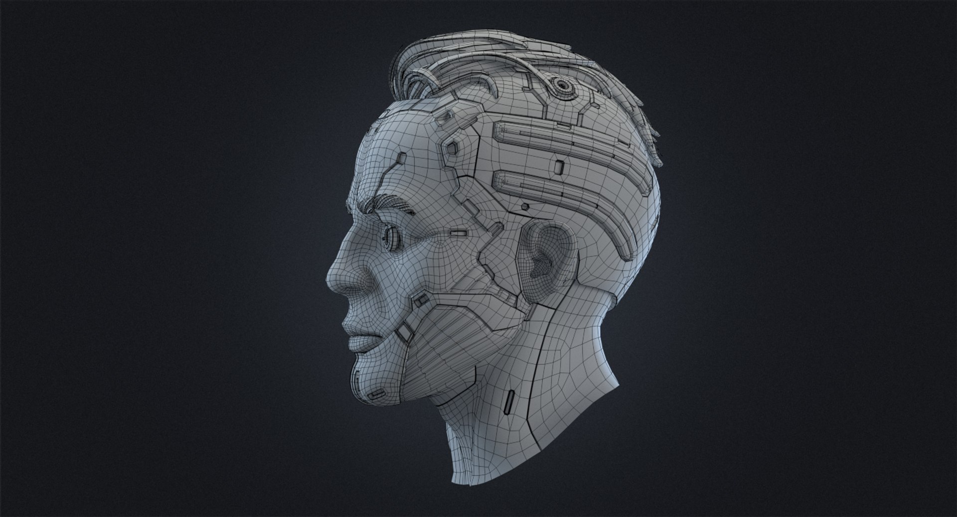 3D Stylized Cyborg Head Model - TurboSquid 1409922