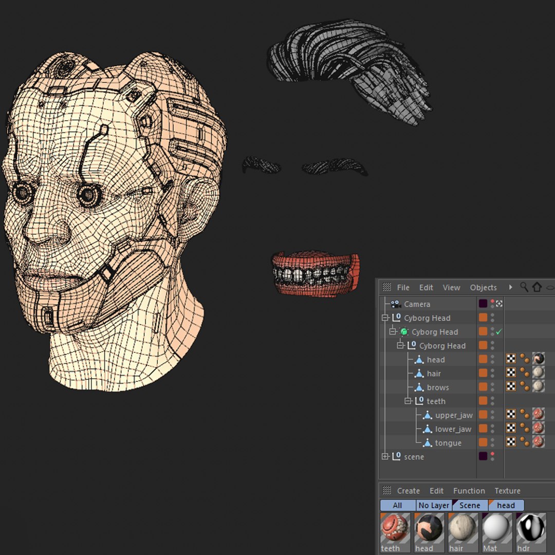3D Stylized Cyborg Head Model - TurboSquid 1409922