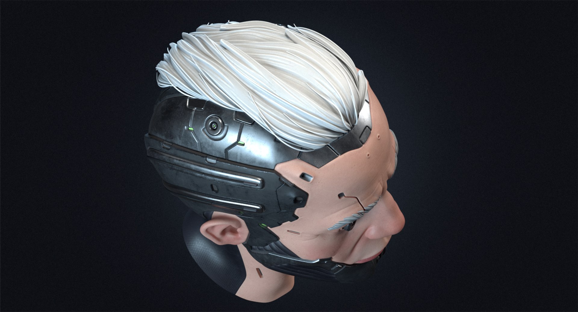 3D Stylized Cyborg Head Model - TurboSquid 1409922