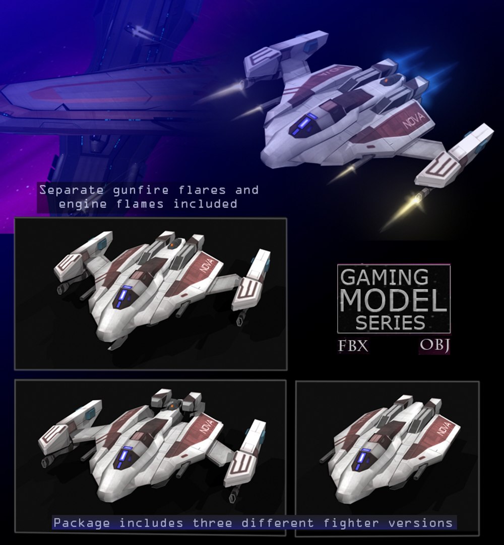 Space Fighters Fbx