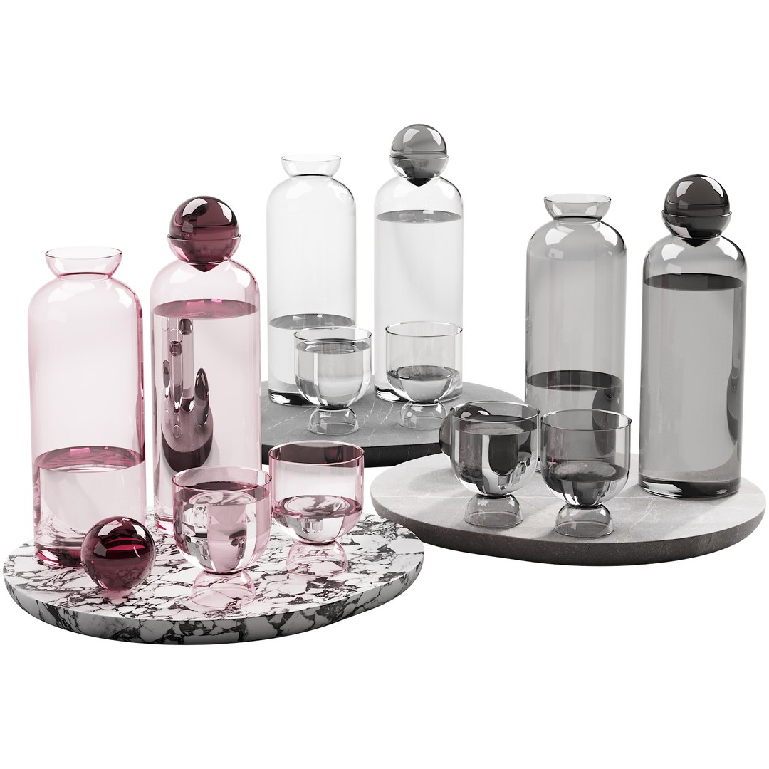 3D 131 Dishes Decor Set 06 Farm Living Still Model - TurboSquid 2054479