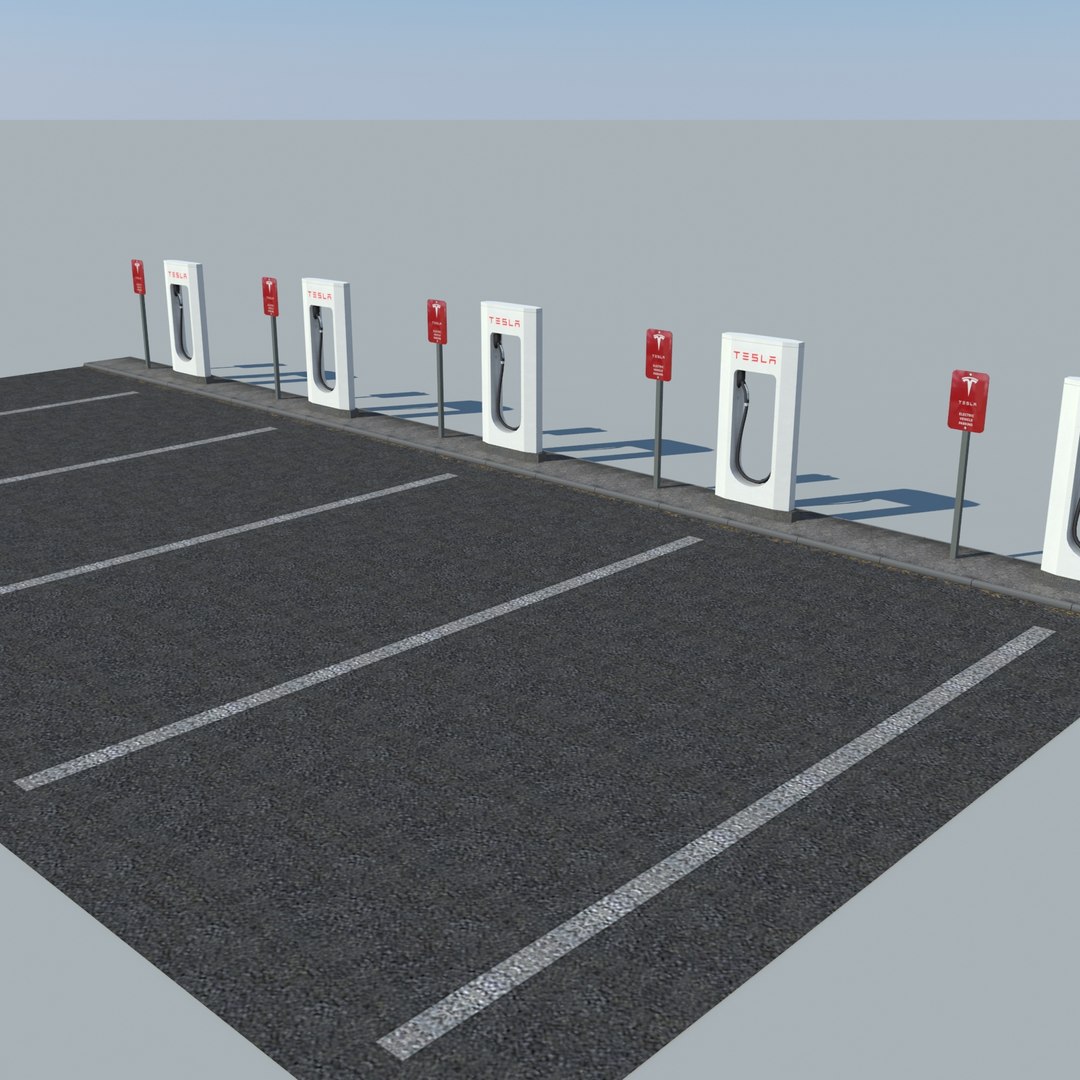 Parking Tesla Supercharger 3ds