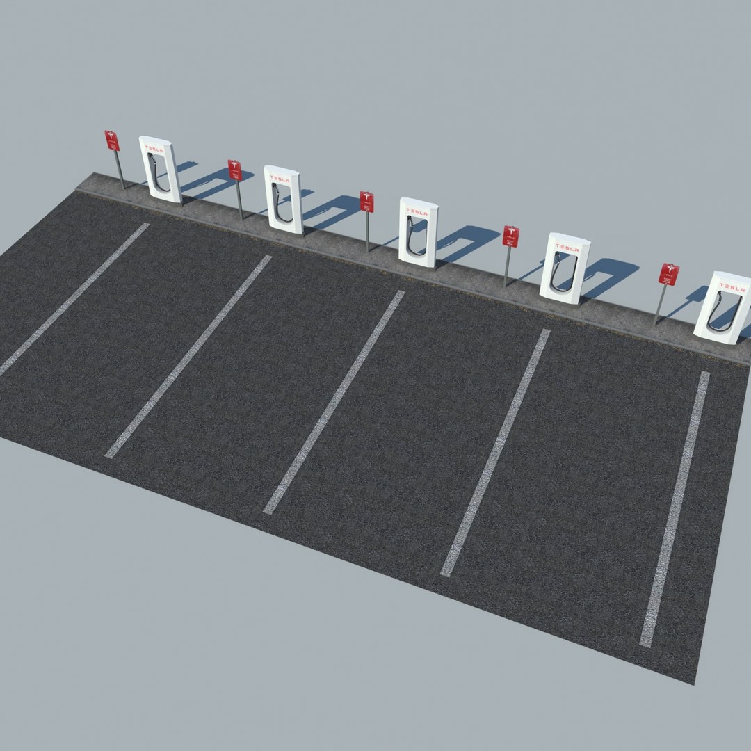 Parking Tesla Supercharger 3ds