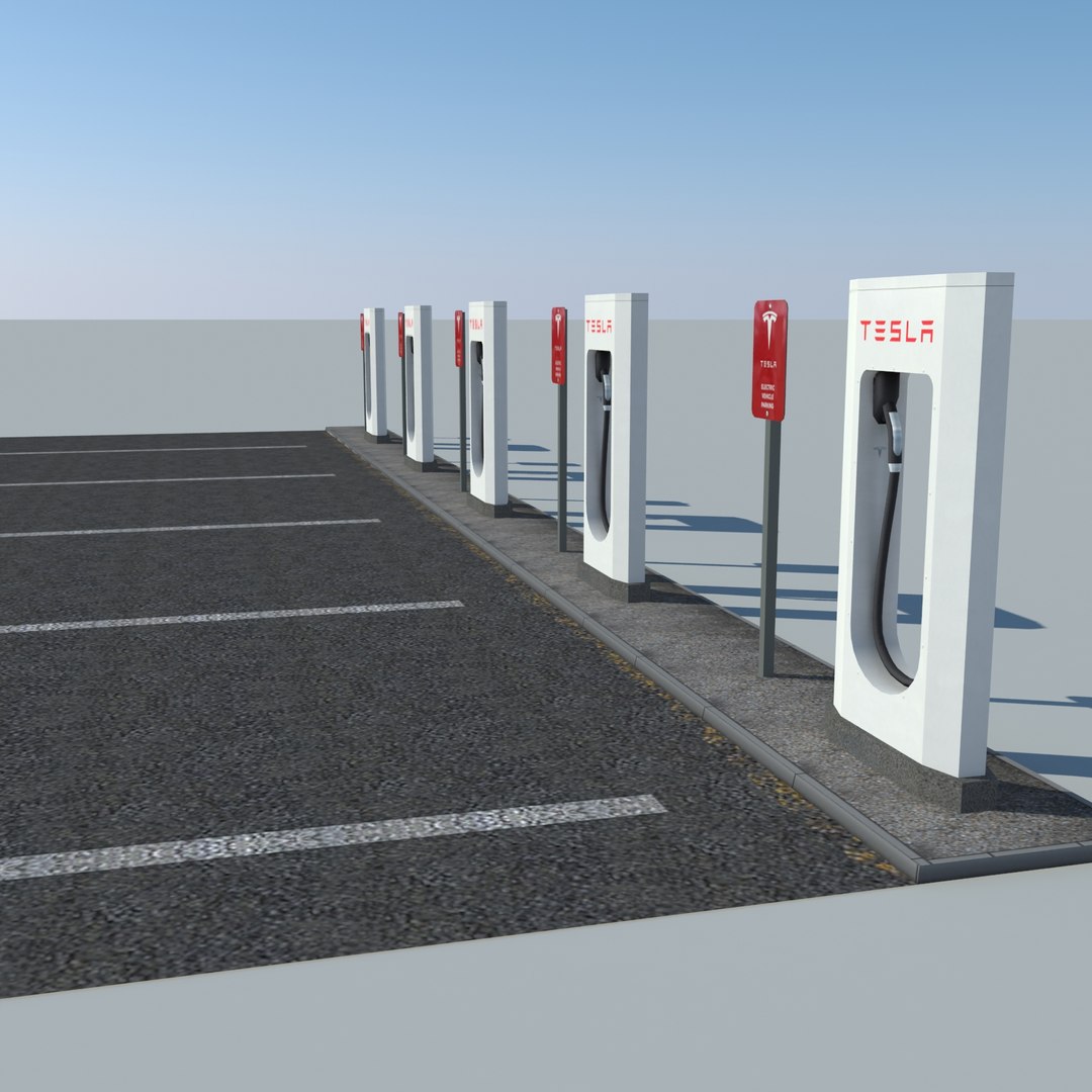 Parking Tesla Supercharger 3ds
