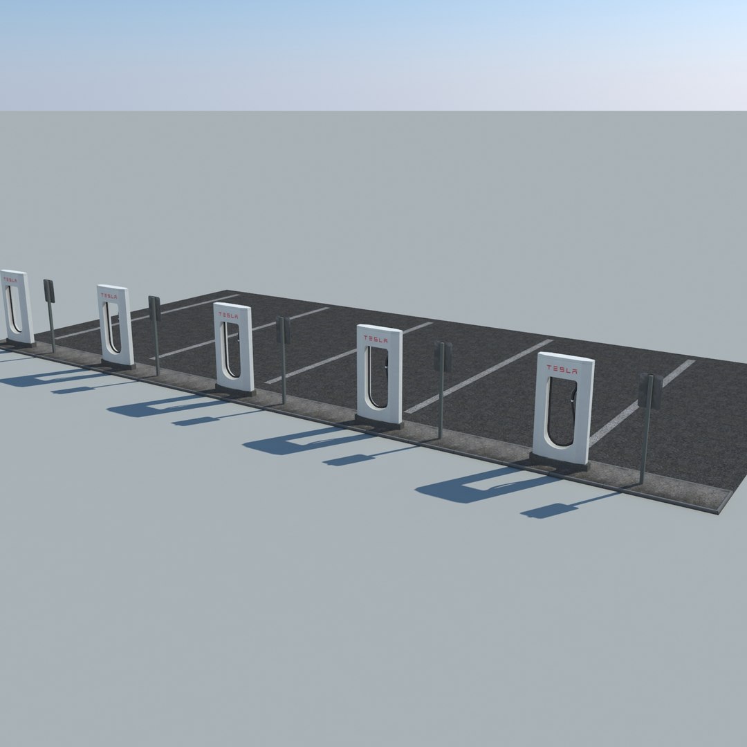 Parking Tesla Supercharger 3ds