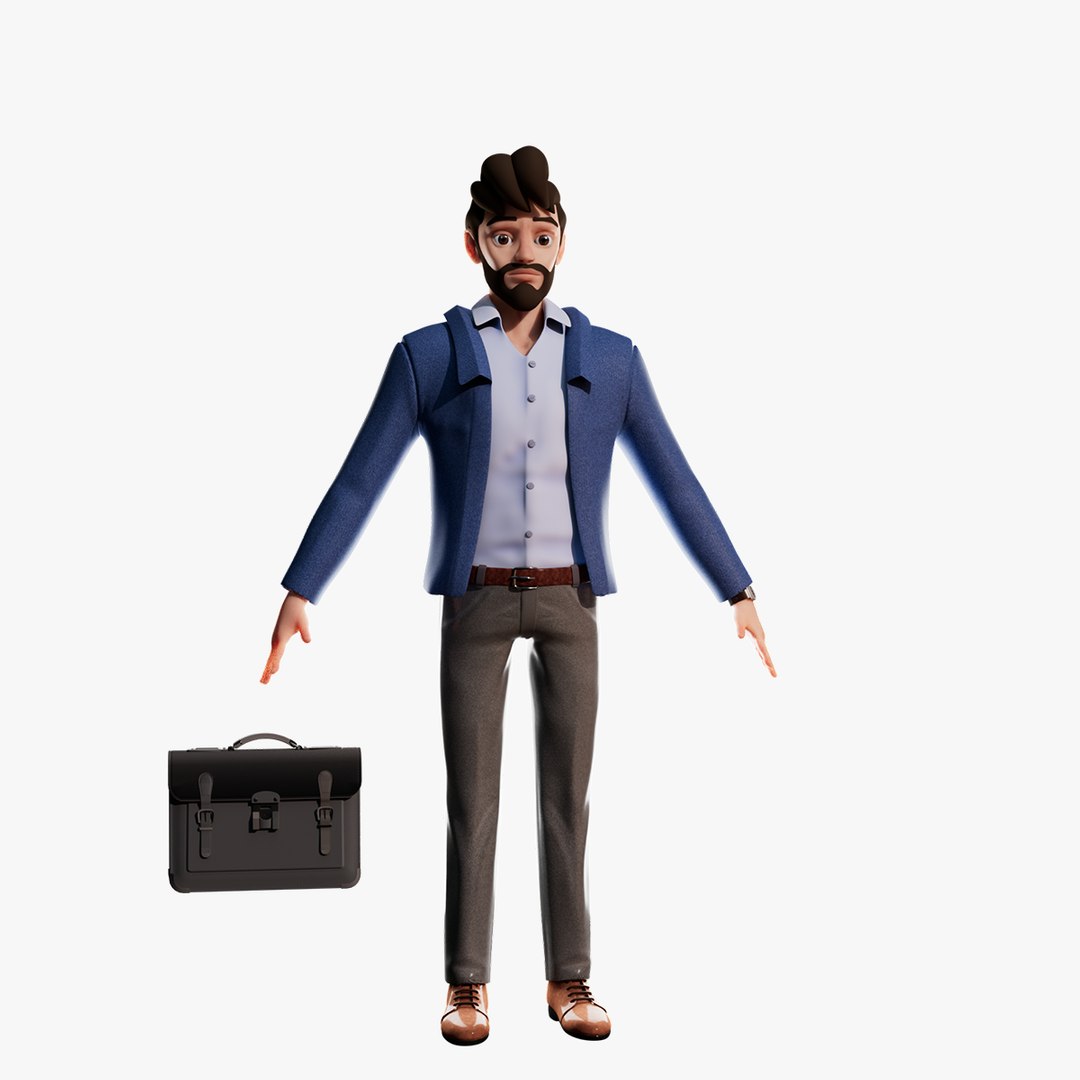Cartoon Man NoRig 3D Model - TurboSquid 2179999