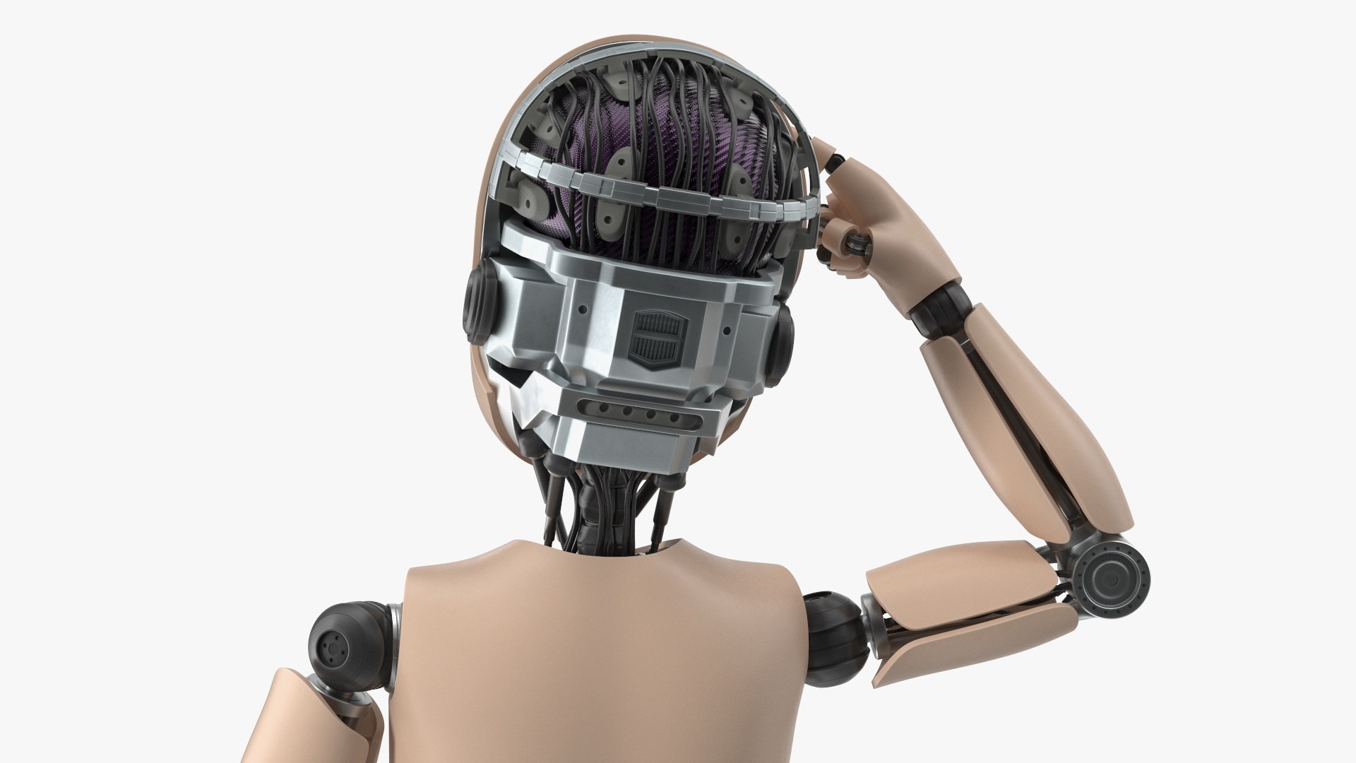 3D Humanoid Cyborg Child In Thinking Pose - TurboSquid 2378256