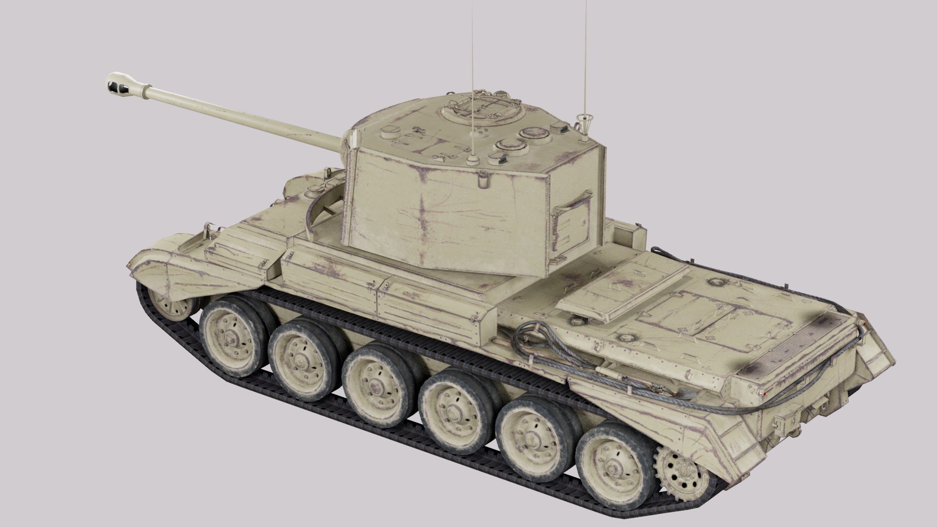 Cruiser Tank Mk VIII Challenger 3D Model - TurboSquid 2083150