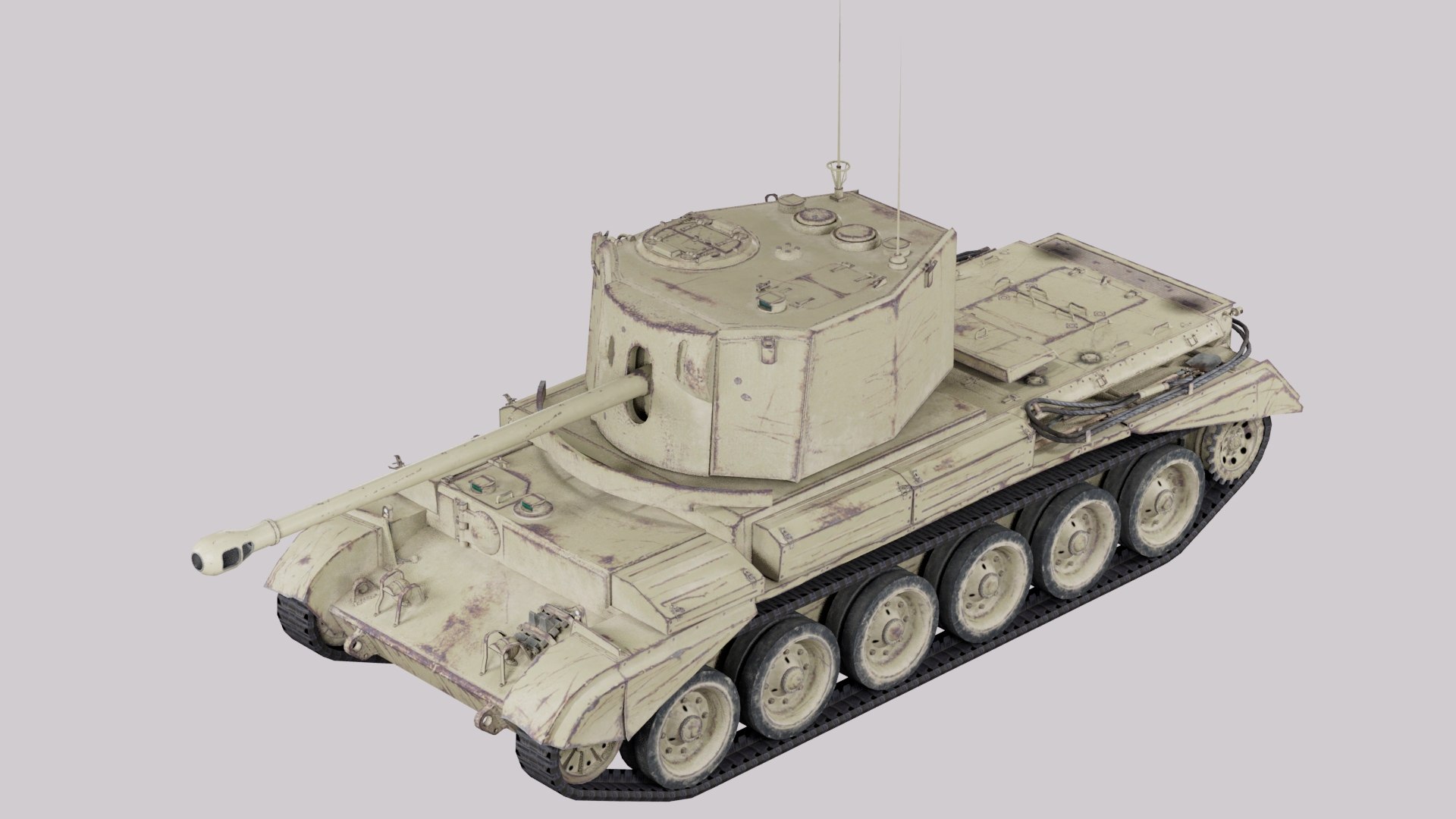 Cruiser Tank Mk VIII Challenger 3D Model - TurboSquid 2083150