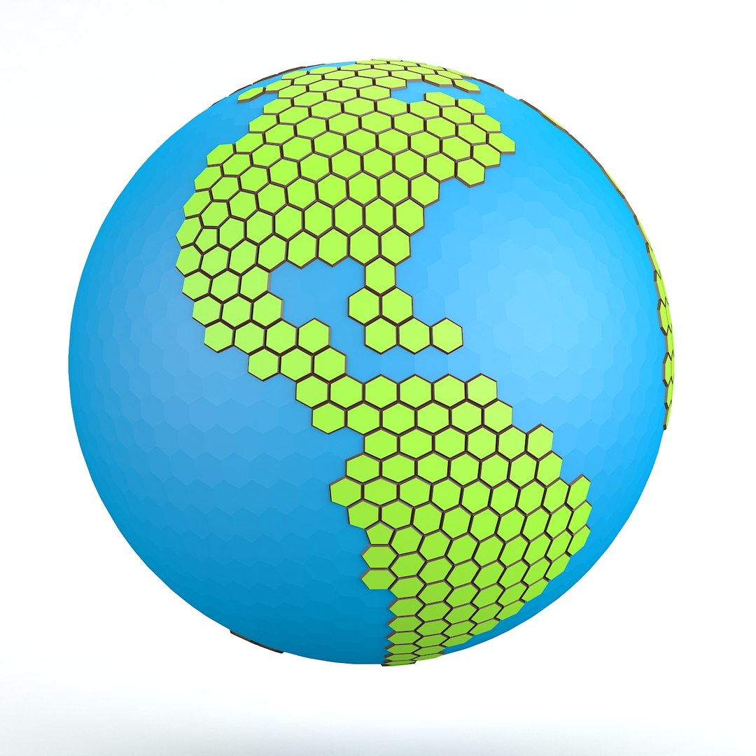 Earth hexagons pack 3D model - TurboSquid 1256807