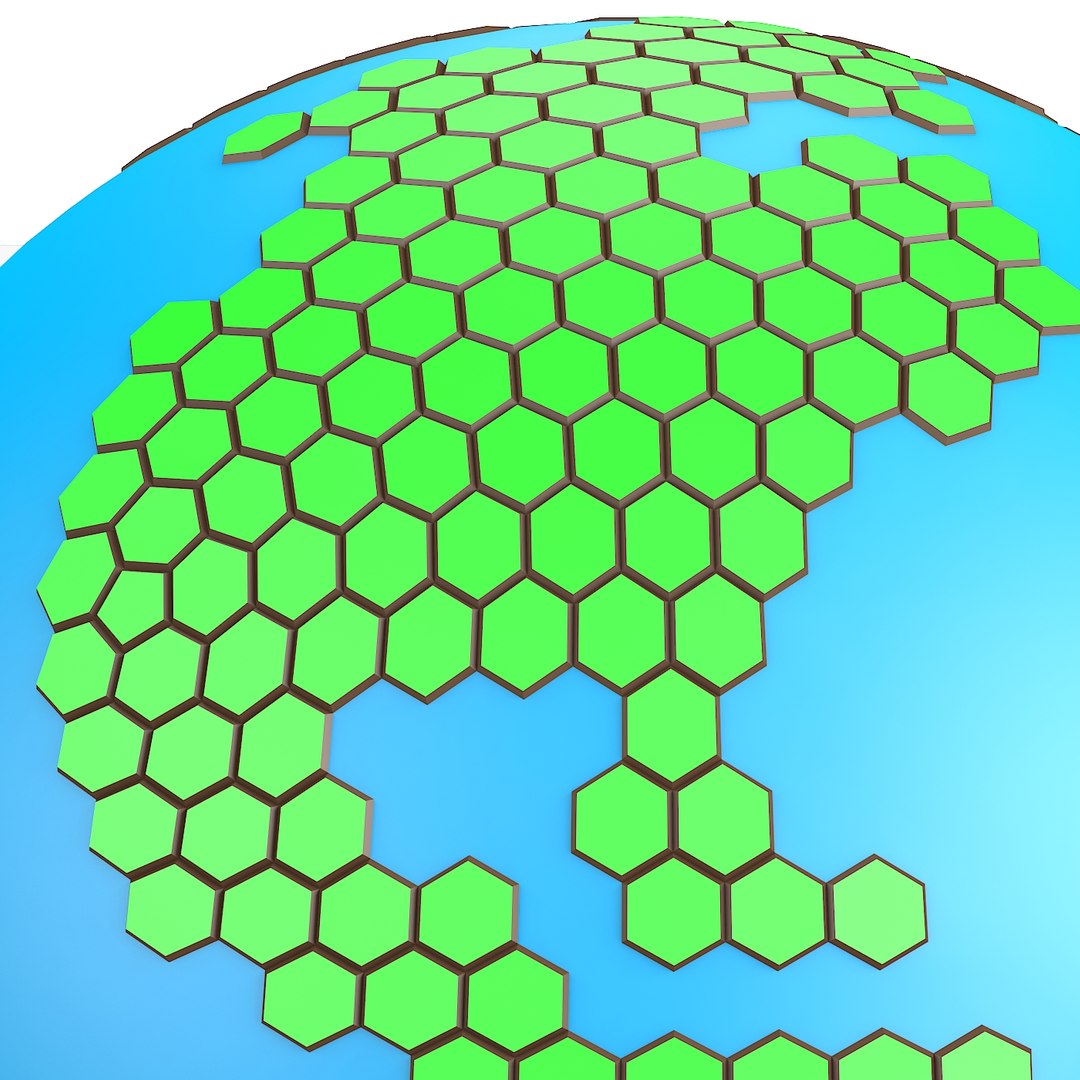 Earth hexagons pack 3D model - TurboSquid 1256807