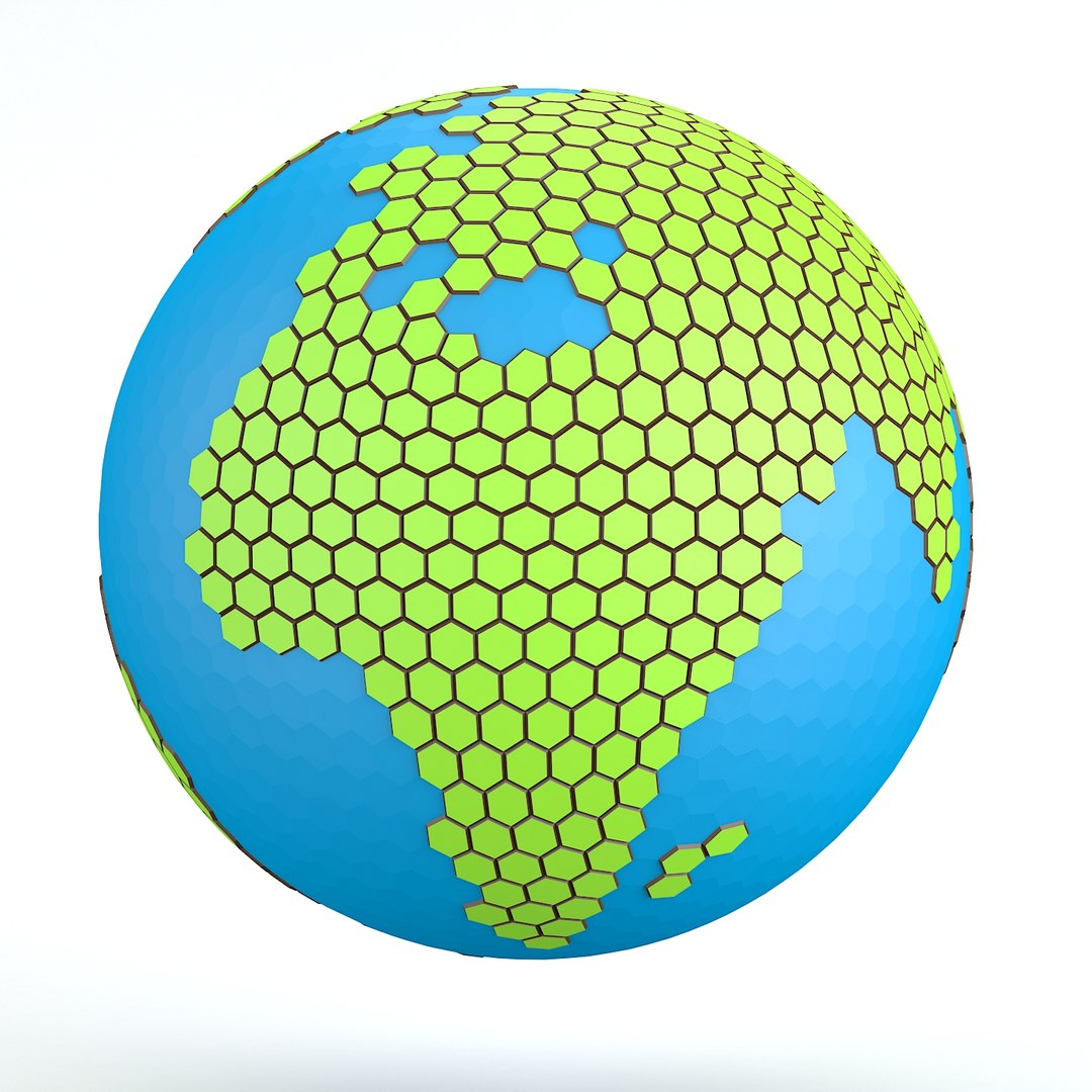 Earth hexagons pack 3D model - TurboSquid 1256807