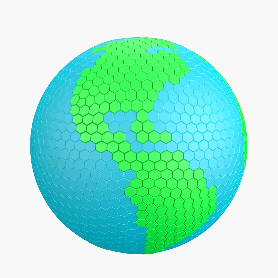Earth hexagons pack 3D model - TurboSquid 1256807