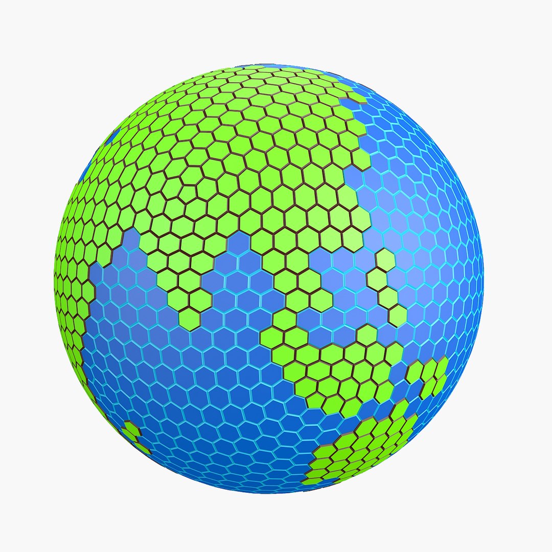 Earth hexagons pack 3D model - TurboSquid 1256807
