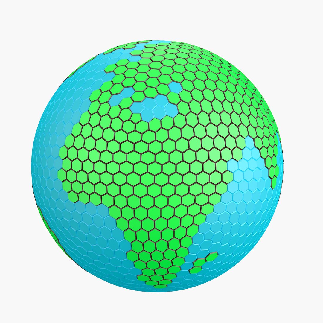 Earth hexagons pack 3D model - TurboSquid 1256807