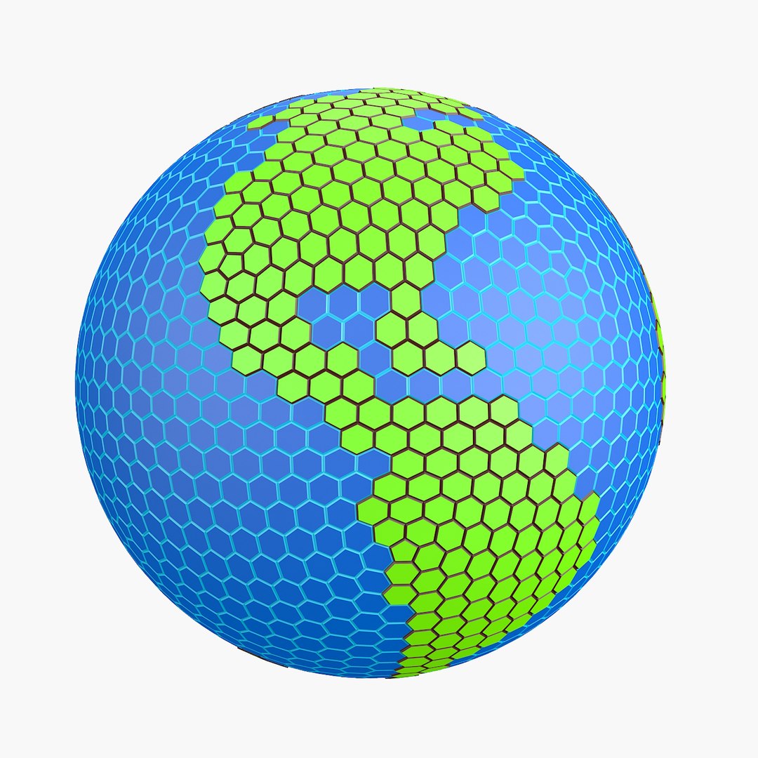 Earth hexagons pack 3D model - TurboSquid 1256807