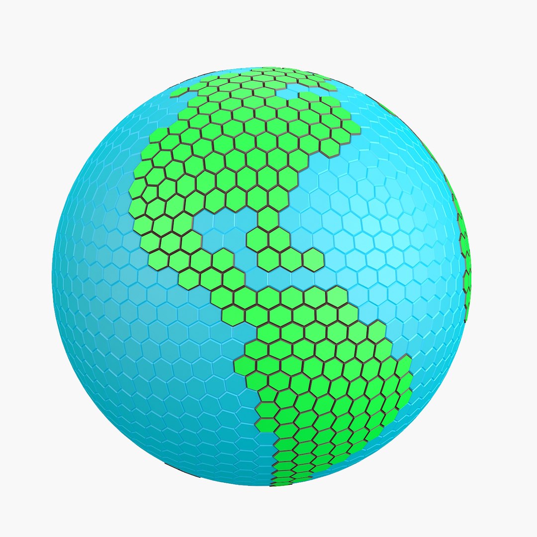 Earth hexagons pack 3D model - TurboSquid 1256807