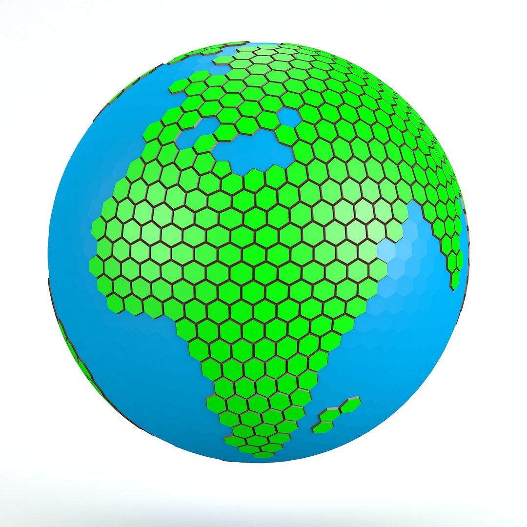 Earth hexagons pack 3D model - TurboSquid 1256807
