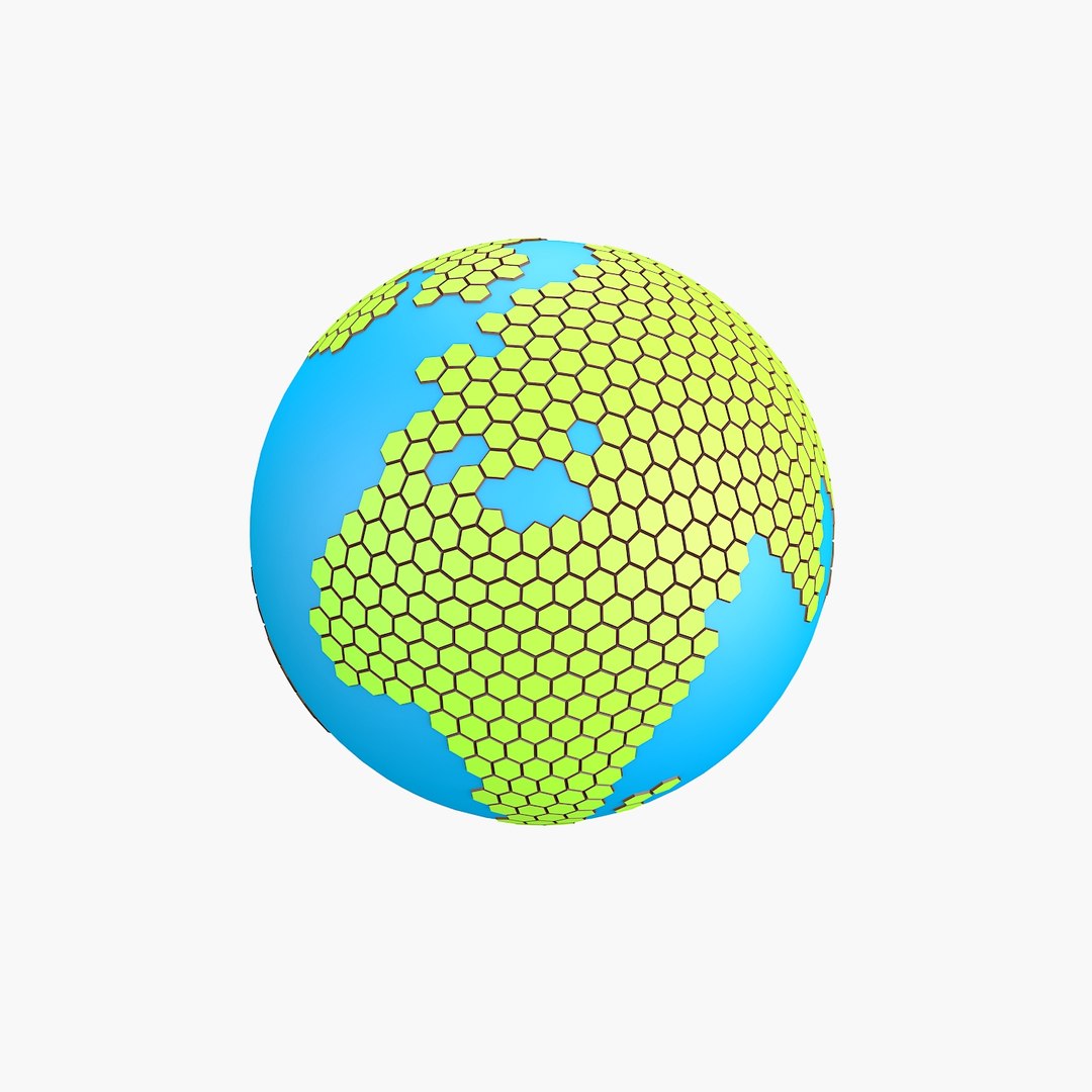 Earth hexagons pack 3D model - TurboSquid 1256807