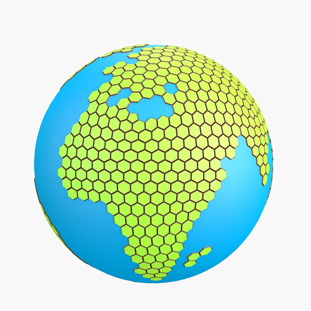 Earth hexagons pack 3D model - TurboSquid 1256807